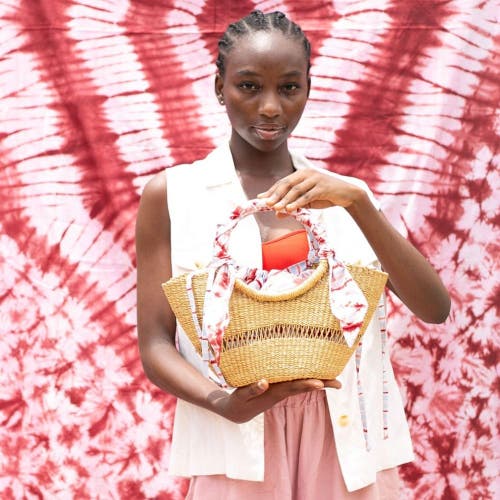 AKETEKETE Aketekete Woven Straw Butterfly Bag Small